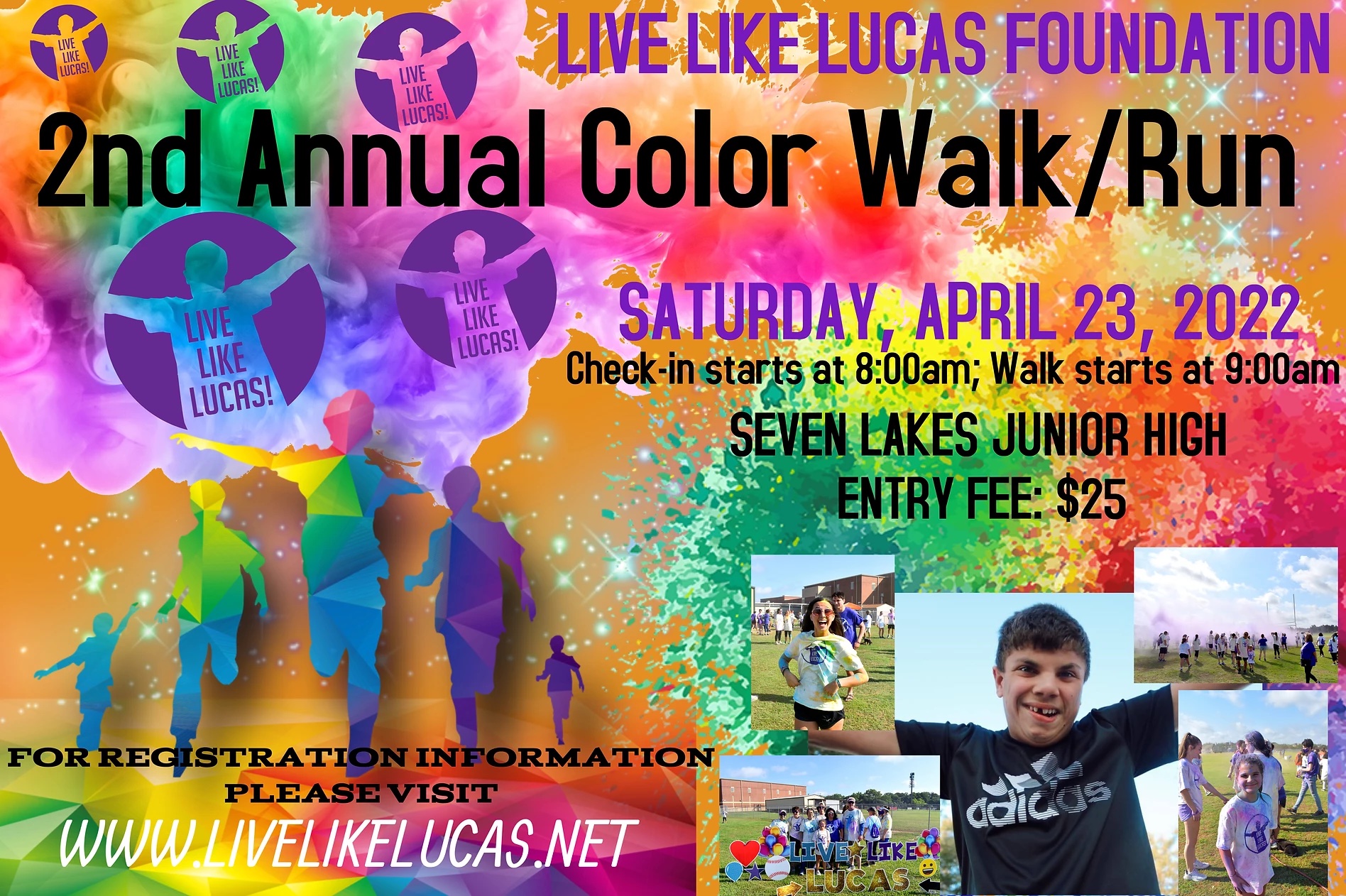 2nd Annual Color Walk/Run benefitting the Live Like Lucas Foundation ...